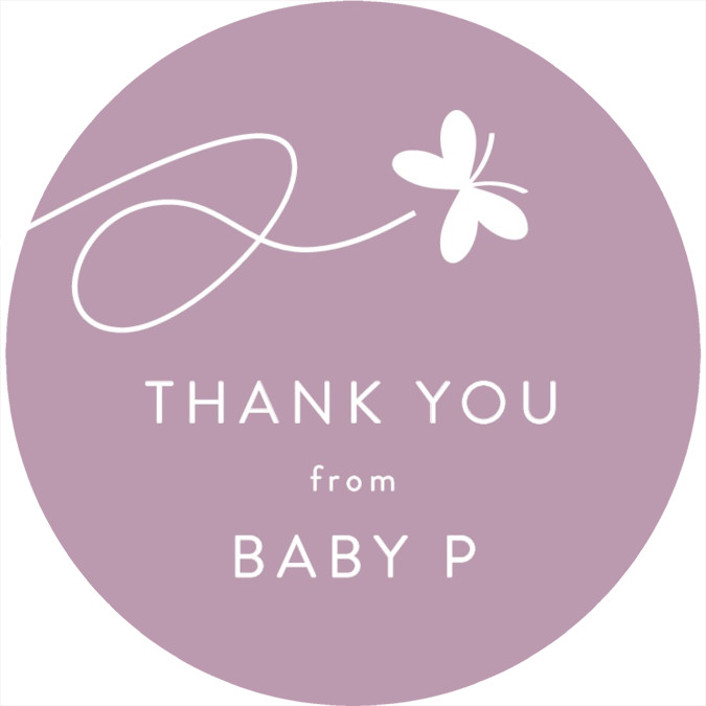 Flutterby Baby Shower Stickers by Kim Dietrich Elam | Minted