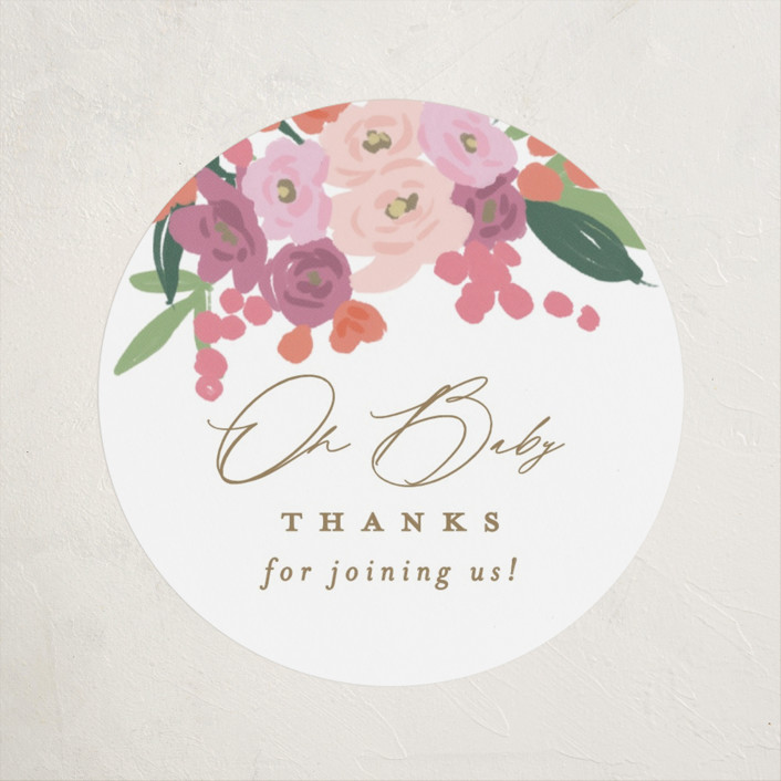 Pram Bouquet Baby Shower Stickers by Everett Paper Goods | Minted