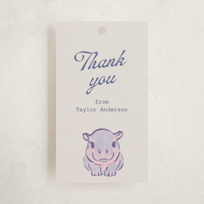 baby hippo Baby Shower Favor Tags by Cass Loh | Minted