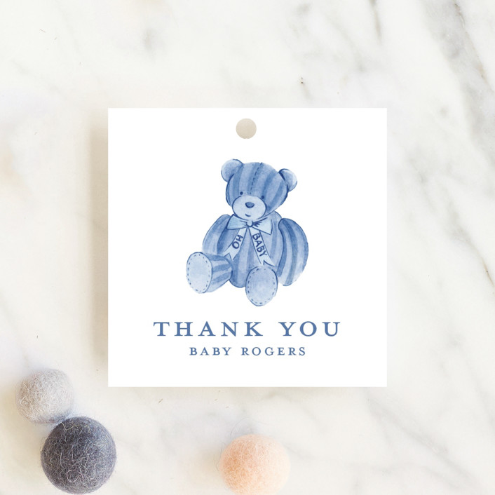 French Teddy Bear Baby Shower Favor Tags by Pati Cascino | Minted
