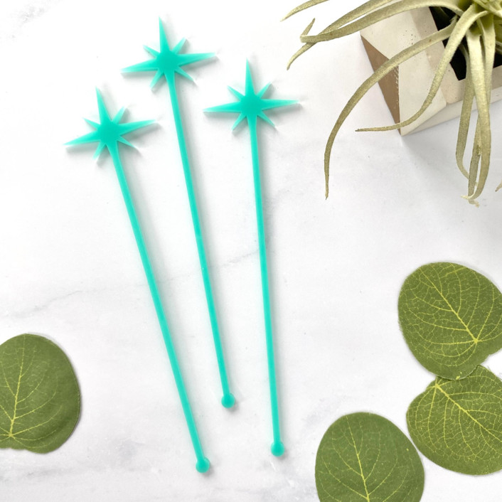 North Star Stir Sticks - Aqua (Set of 25) Stir Sticks by Atomic ...