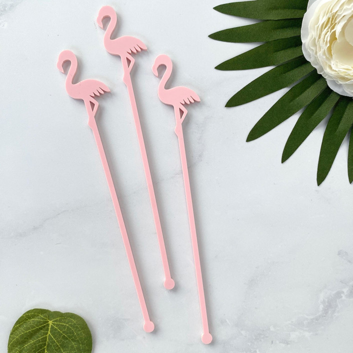 Flamingo Stir Sticks - Light Pink (Set of 25) Stir Sticks by Atomic ...