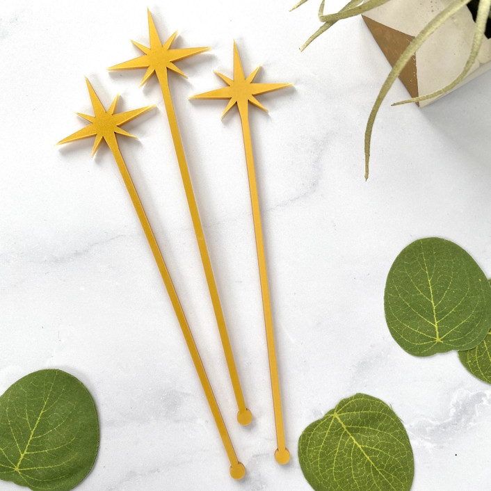 North Star Stir Sticks - Gold Metallic (Set of 25) Stir Sticks by ...