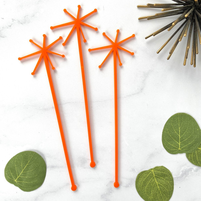 Starburst Stir Sticks - Orange (Set of 25) Stir Sticks by Atomic ...