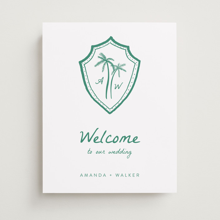 Palm Tree Crest Welcome Signs by Erika Firm | Minted