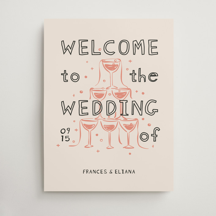 Whimsy Champagne Welcome Signs by Zove Ahhh | Minted