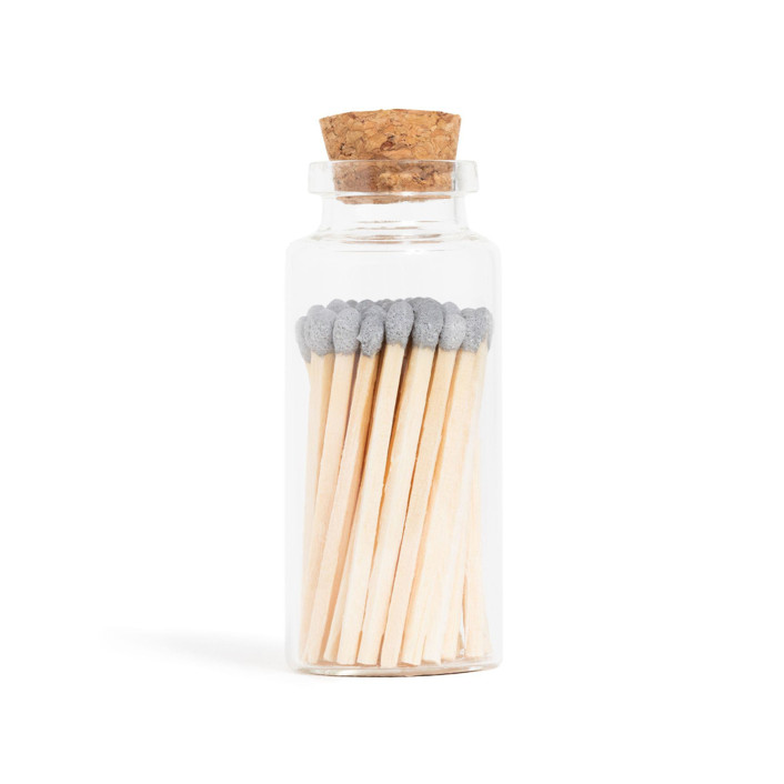 Slate Grey Matchsticks in Medium Corked Vial Matchbooks and Matches by ...