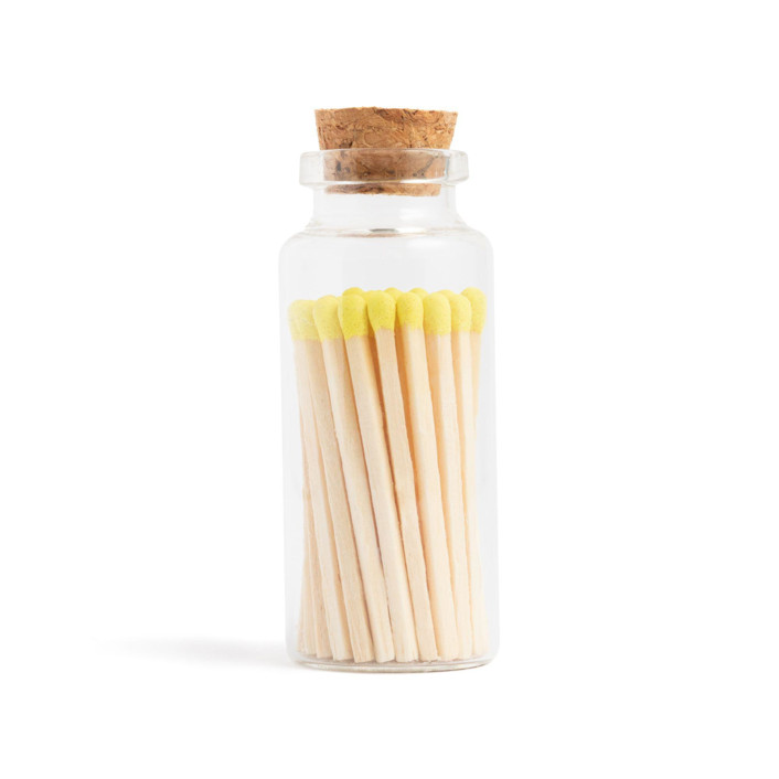 Lemon Yellow Matchsticks in Medium Corked Vial Matchbooks and Matches ...