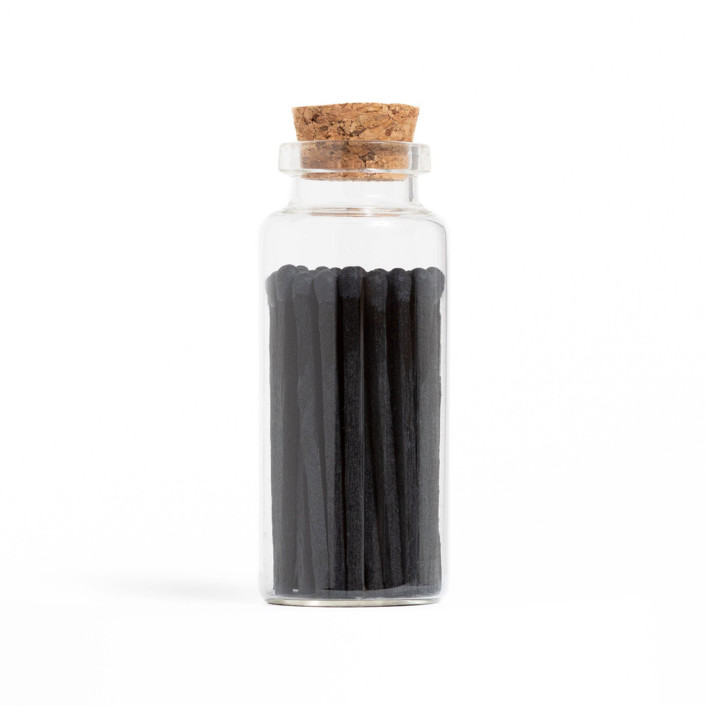 All Black Matchsticks in Medium Corked Vial Matchbooks and Matches by ...