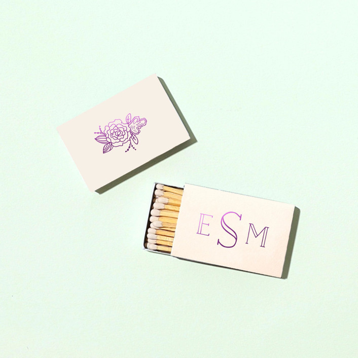 Monogram Flower Matchbox, set of 100 Matchbooks and Matches by ...