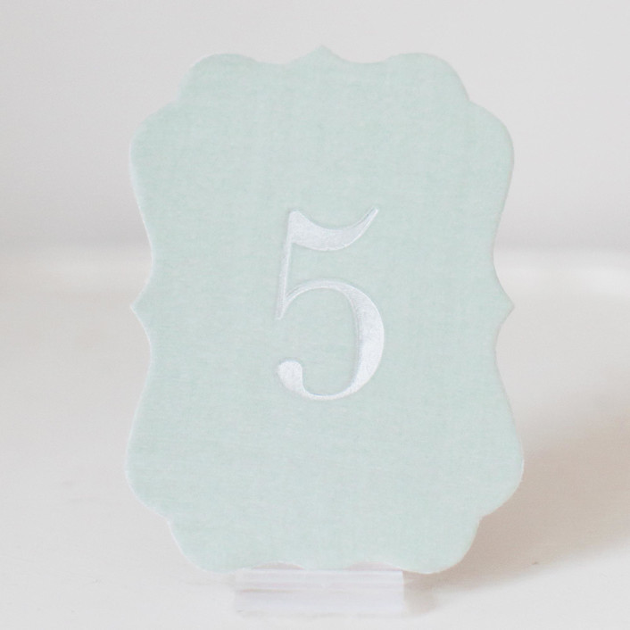 Scroll Table Number - Sea Green Table Numbers by Velvet Raptor | Minted