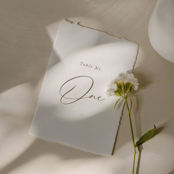 Deckled Edge / Handmade Paper Table Numbers, Design 1 Table Numbers by ...