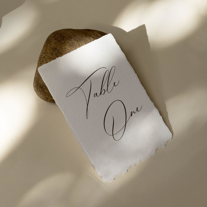 Deckled Edge / Handmade Paper Table Numbers, Design 3 Table Numbers by ...