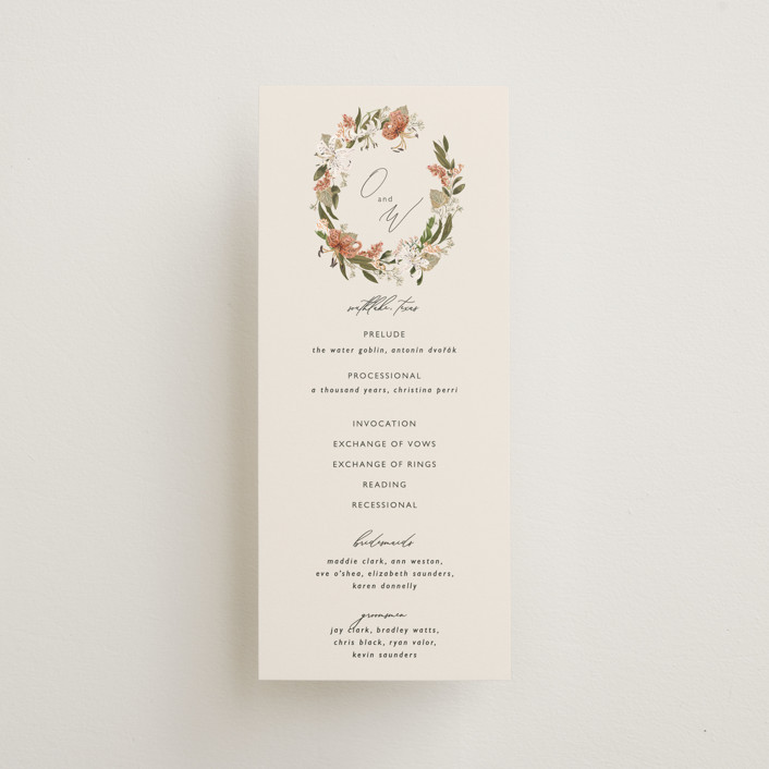 Delicate Foil-Pressed Wedding Programs by Susan Moyal | Minted
