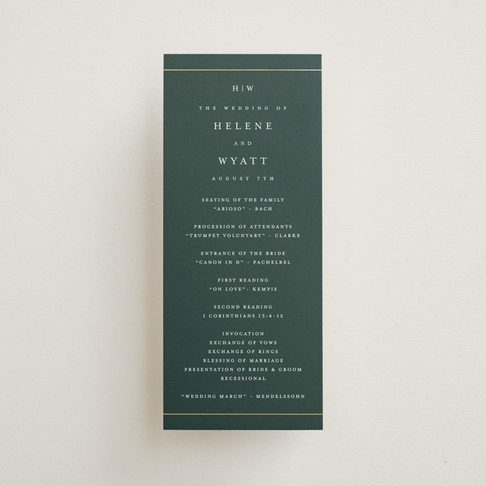Style and grace Foil-Pressed Wedding Programs by Stacey Meacham | Minted