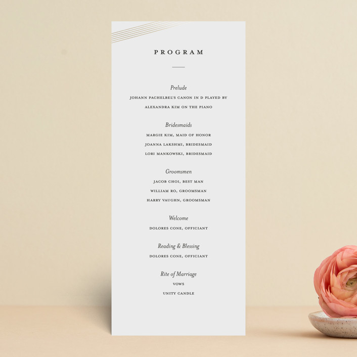 Lean into Love Foil-Pressed Wedding Programs by Mindy Park Ryder | Minted