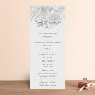 Watercolor Floral Foil-Pressed Wedding Programs... | Minted
