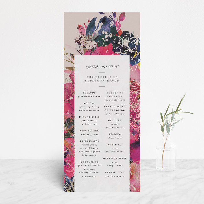 Blooming Beauty Foil-Pressed Wedding Programs by Lori Wemple | Minted