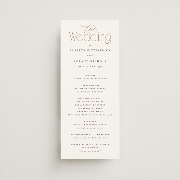 Modern Romance Wedding Programs by Hooray Creative | Minted