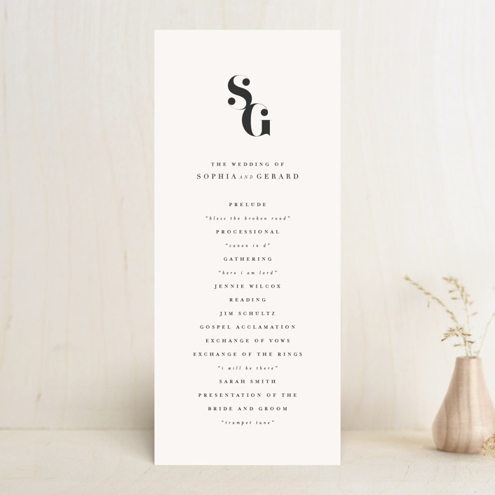 Modern Initials Wedding Programs by Lori Wemple | Minted
