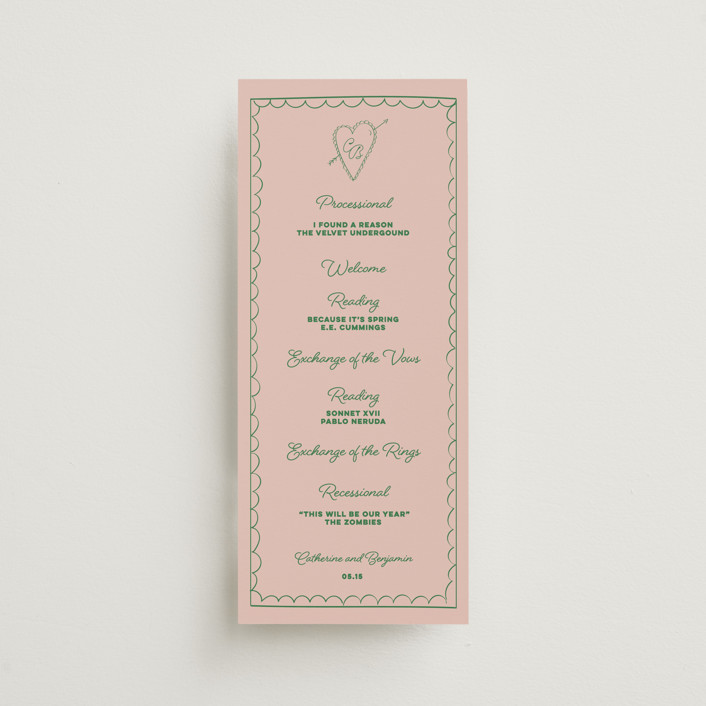 Crazy Little Thing Called Love Wedding Programs by Helena Vitto | Minted