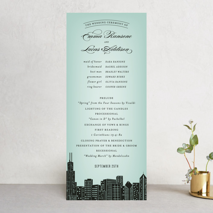 Big City - Chicago Wedding Programs by Hooray Creative | Minted