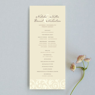 Elegant Flourish Wedding Programs by Lori James | Minted