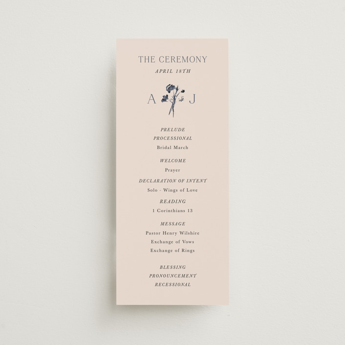 Floral Monogram Wedding Programs by Lindsay Megahed | Minted