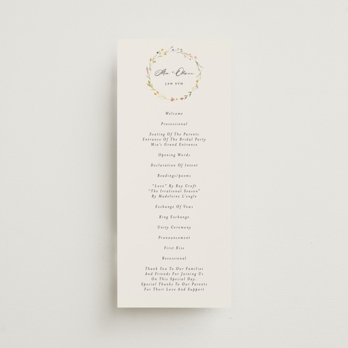 delicate florals Wedding Programs by Lori Wemple | Minted