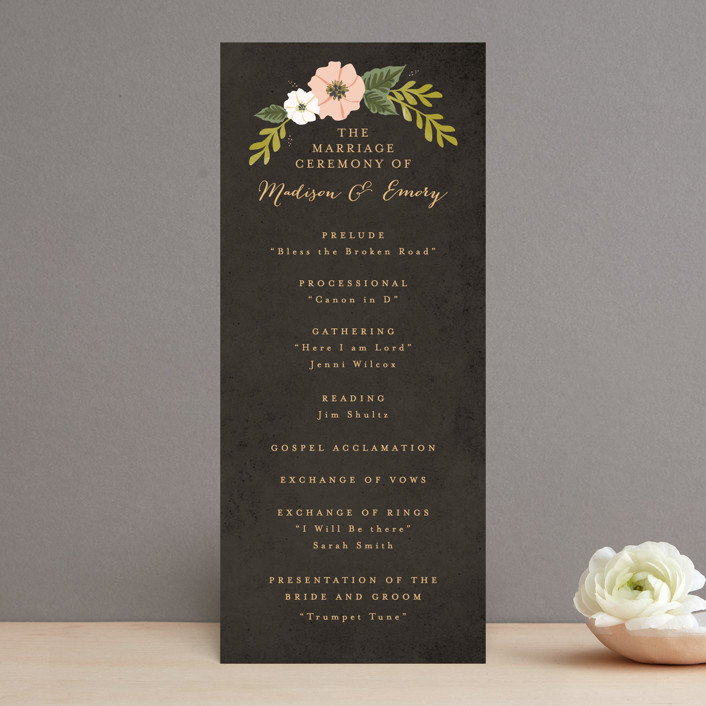 Floral Ring Wedding Programs by Karidy Walker | Minted