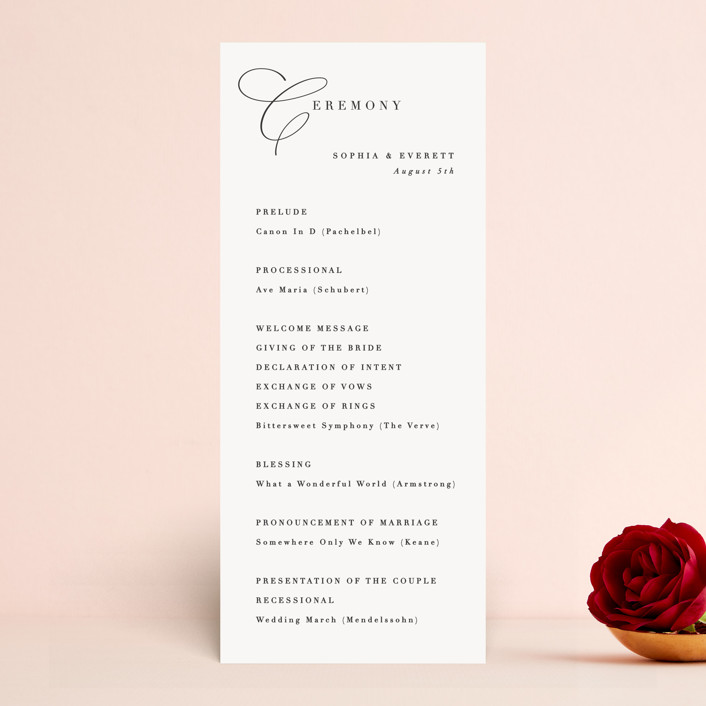 Flowing Initials Wedding Programs by Hooray Creative | Minted