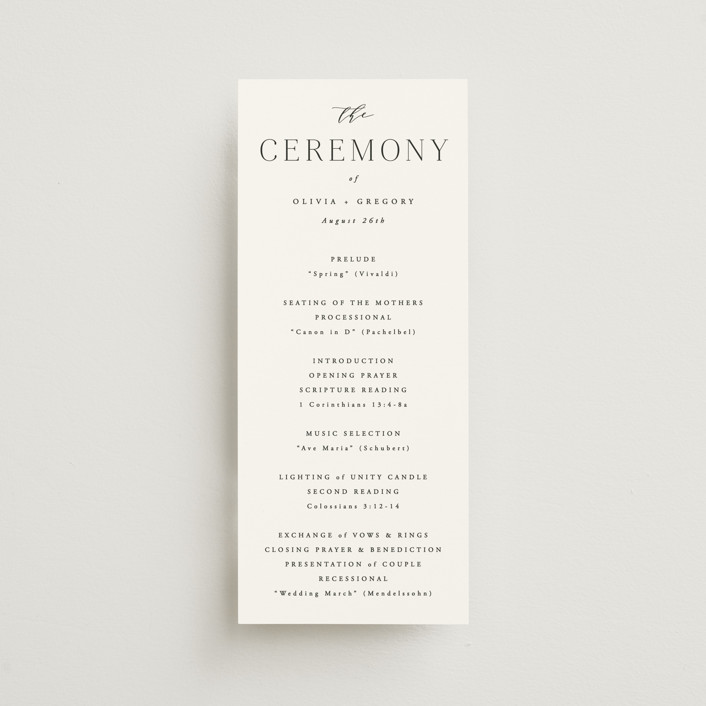Classy Type Wedding Programs by Hooray Creative | Minted
