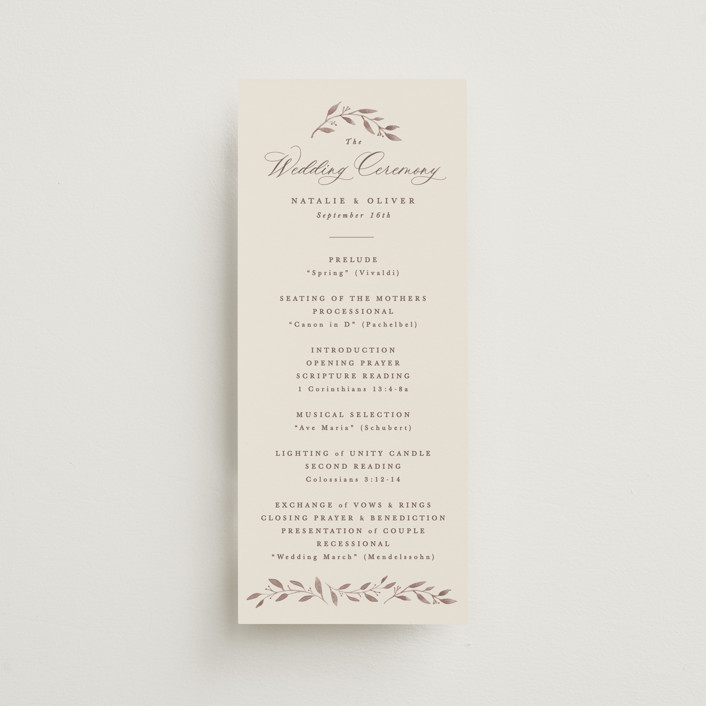 Delicate monogram Wedding Programs by Hooray Creative | Minted