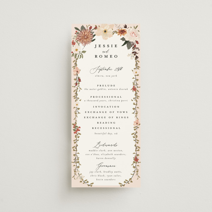 Forest Flowers Wedding Programs by Susan Moyal | Minted