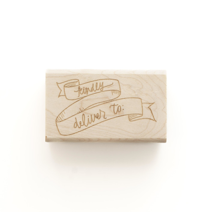 Kindly Deliver To Banner Stamp Rubber Stamps by Paper Sushi | Minted