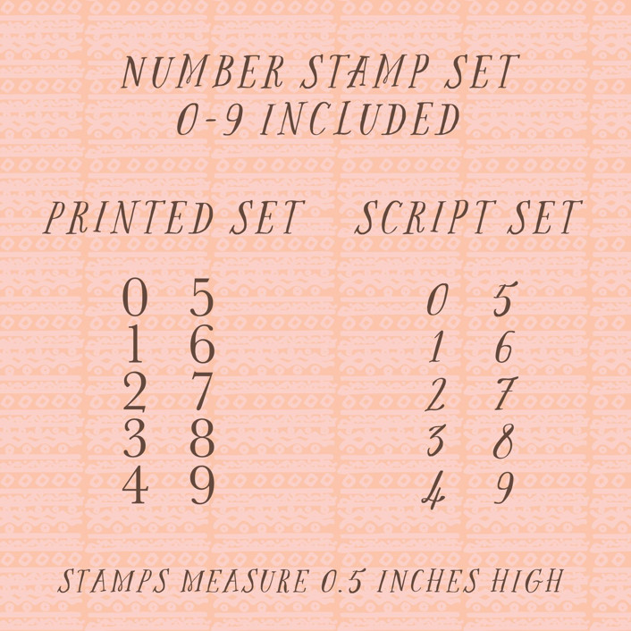 Numbers 0-9 Set of Rubber Stamps for Place Cards Rubber Stamps by The ...