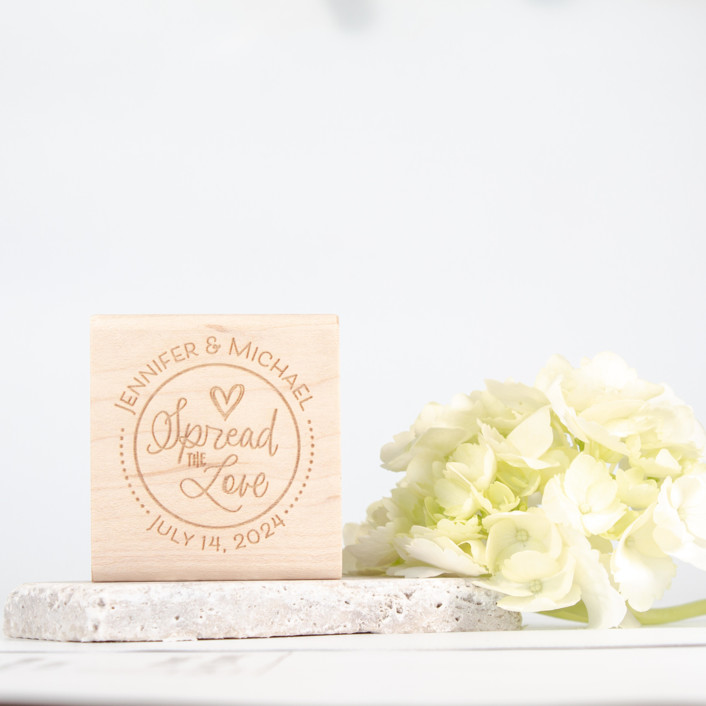 Spread the Love Wedding Favor Stamp Rubber Stamps by Paper Sushi | Minted