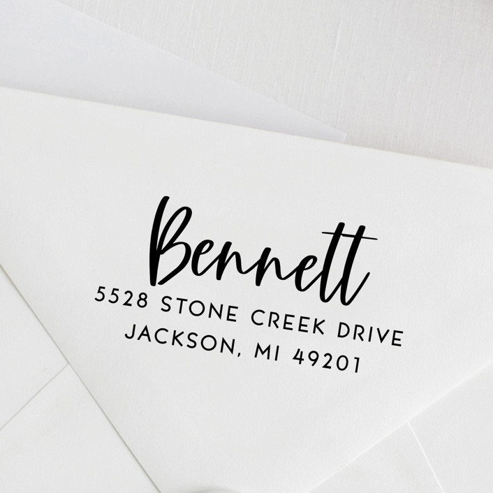 Modern script Custom Address Stamp | Self Inking Address Stamps by Sara ...