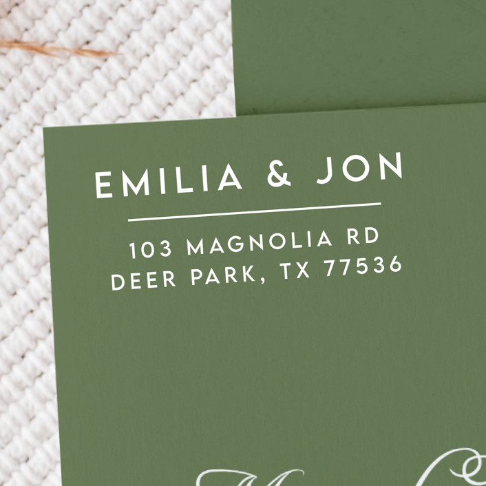 White Ink Modern Couple Address Stamp Centered | Wooden Stamp Set ...