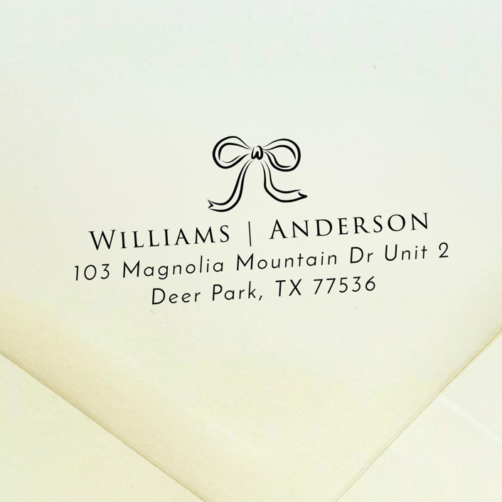 Ribbon Bow Address Stamp | Self Inking Return Address Stamp Address ...