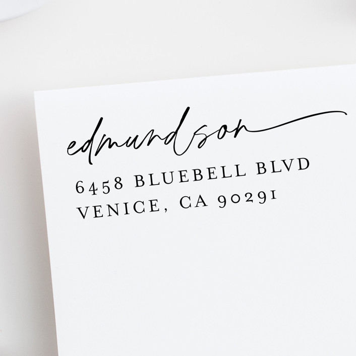 Modern Script Custom Address Stamp | Self Inking Address Stamps by Sara ...