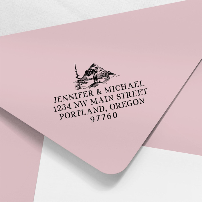 Mountains Sketch Address Stamp Address Stamps by Paper Sushi | Minted