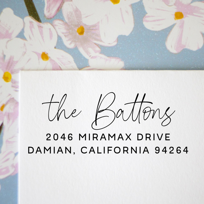 Fun script Custom Address Stamp | Self Inking Address Stamps by Sara ...