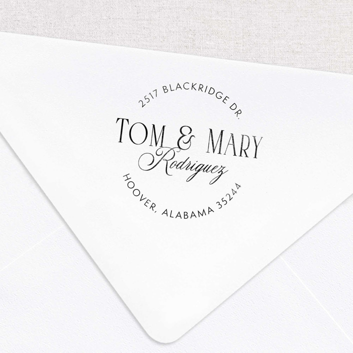 Classic Round Custom Address Stamp | Personalized Wooden Rubber Stamp ...