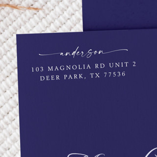 White Ink Elegant Family Address Stamp Centered | ... | Minted