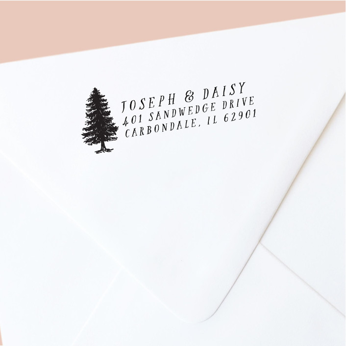 Custom Return Address Stamp | Single Tree Design | Forest Themed ...