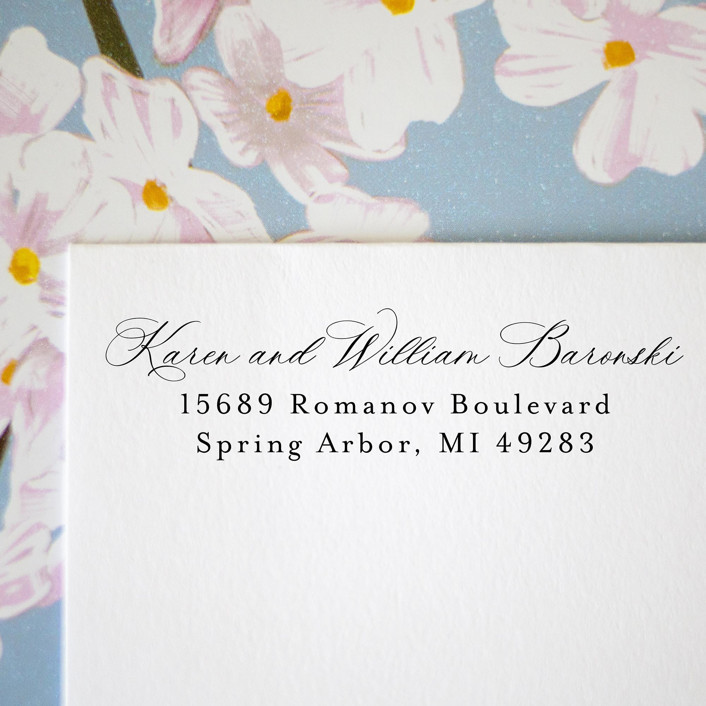 Formal script Custom Address Stamp | Self Inking Address Stamps by Sara ...