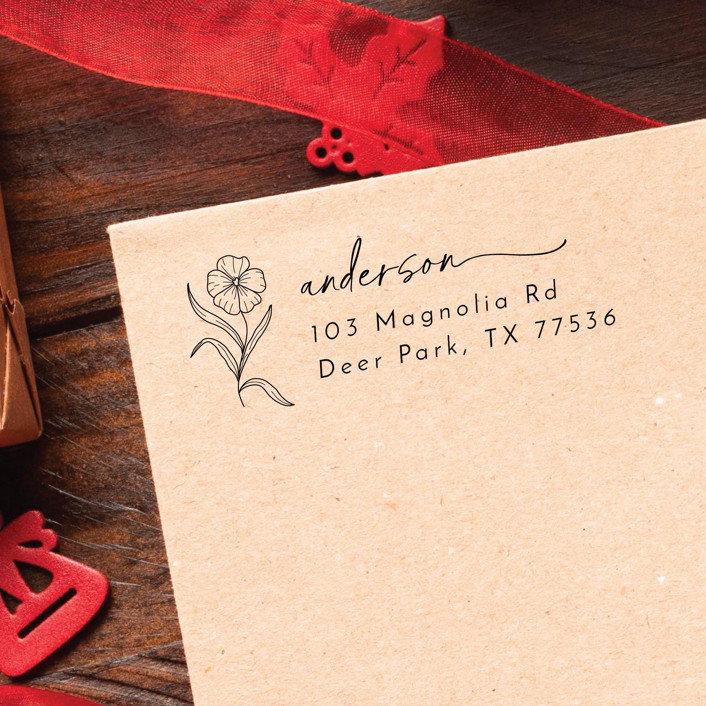 Poppy Holiday Address Stamp | Self Inking Return Address Stamp Address ...