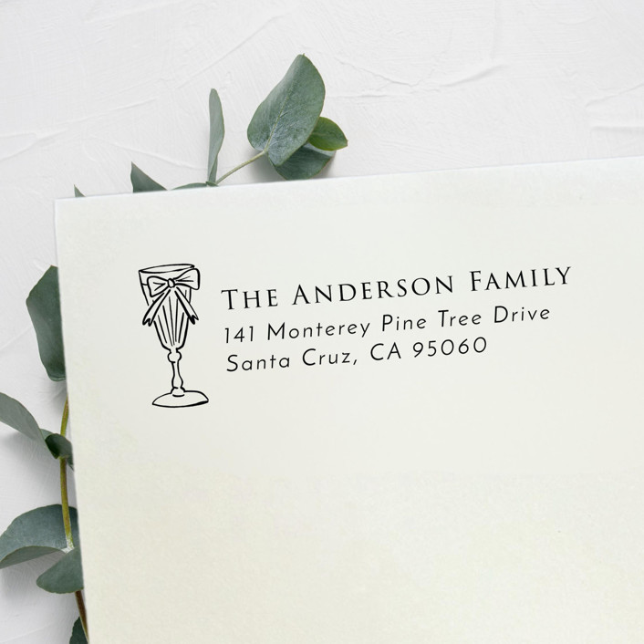 Bow Cocktail Address Stamp | Self Inking Return Address Stamp Address ...