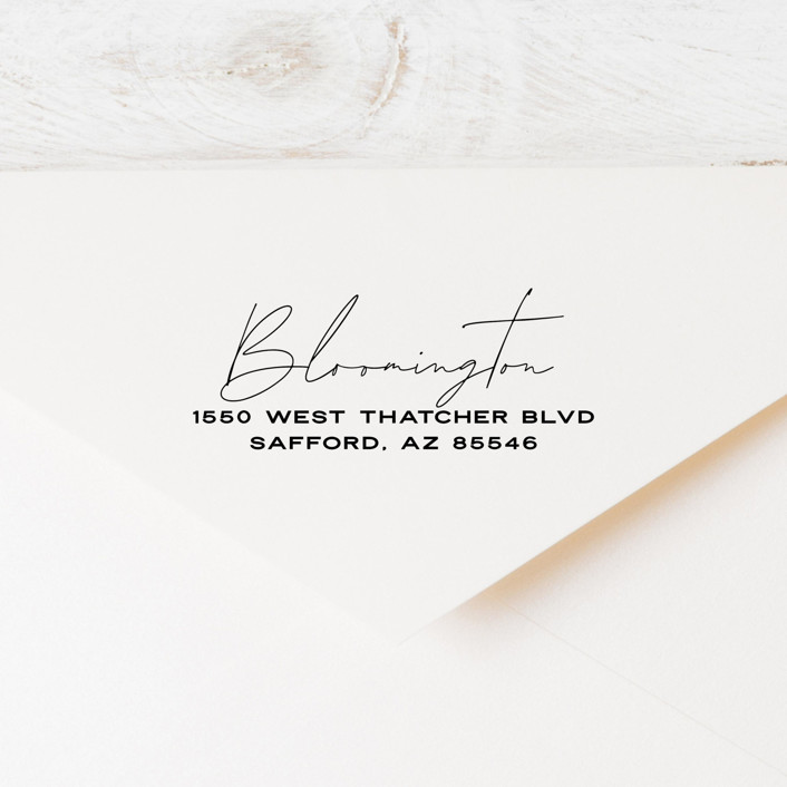 Modern script Custom Address Stamp | Self Inking Address Stamps by Sara Luke | Minted